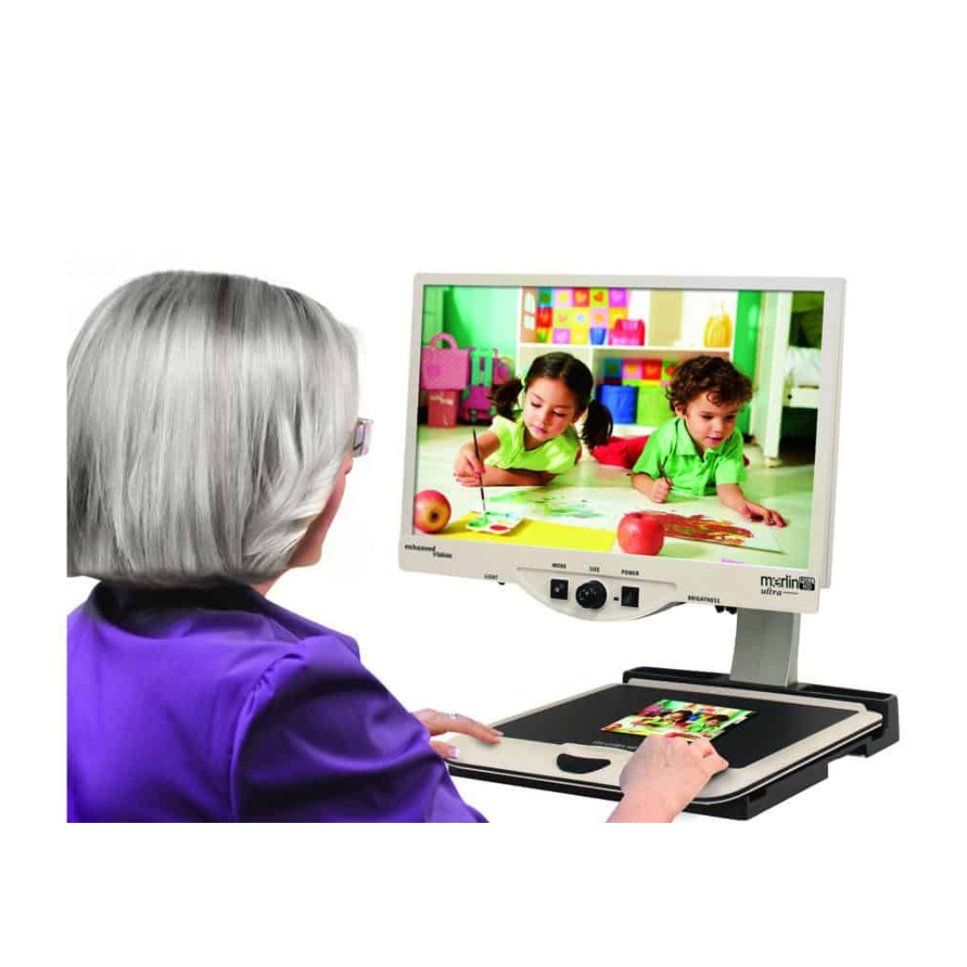 Enhanced Vision Merlin Ultra Full HD Video Magnifier, In Stock – Senior.com
