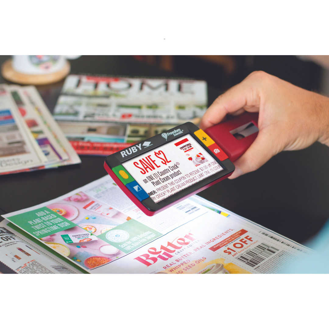 Freedom Scientific Ruby Portable Video Magnifier, In Stock – Senior.com