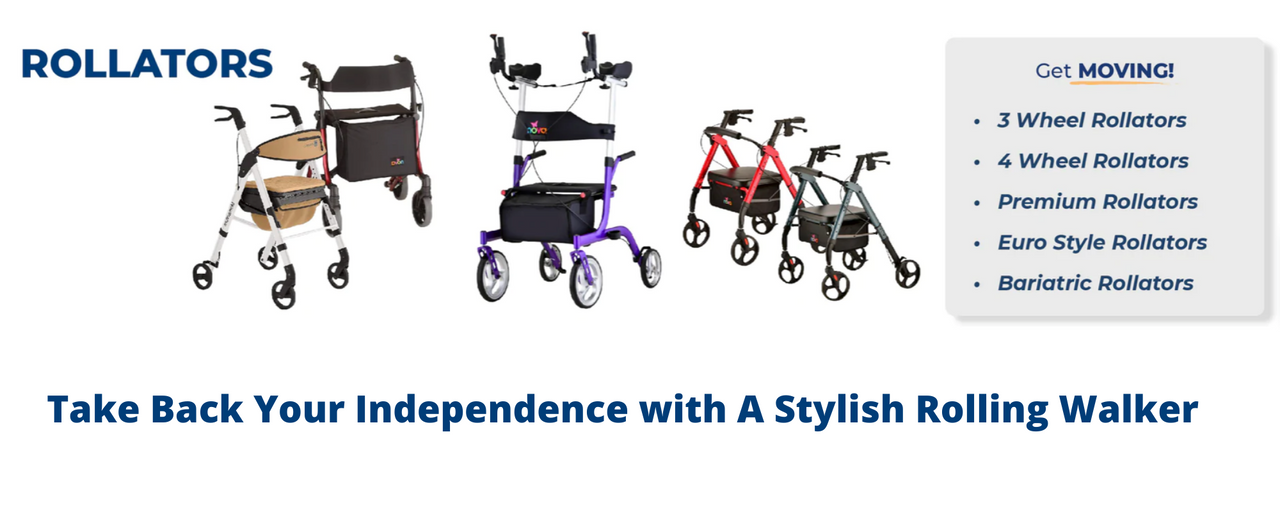 Mobility Rollators of All Colors, Sizes, & Designs Available