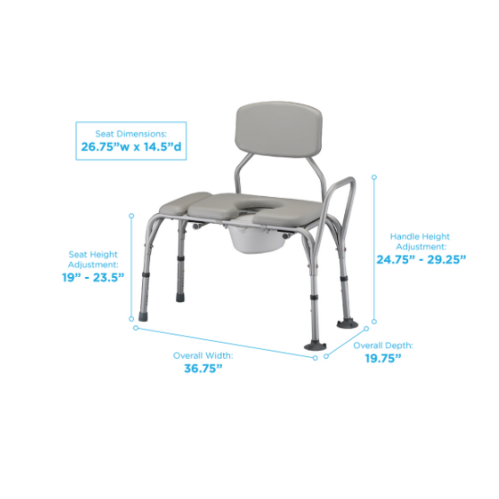 Nova Medical Padded Transfer Bench/Commode, In Stock – Senior.com
