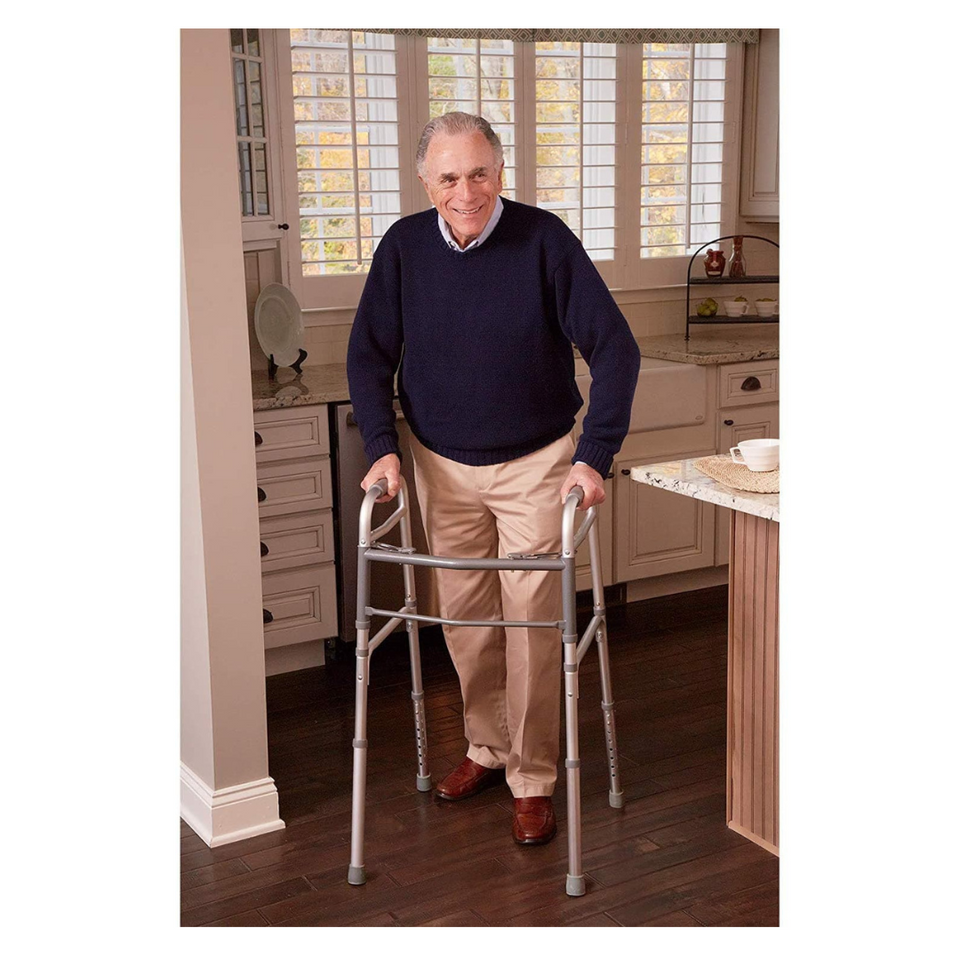 Carex Folding Lightweight Walker - Height Adjustable