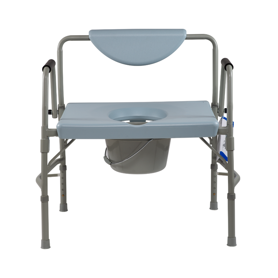 Dynarex Extra Wide Bariatric Drop Arm Bedside Commode - 1,000 lb Cap