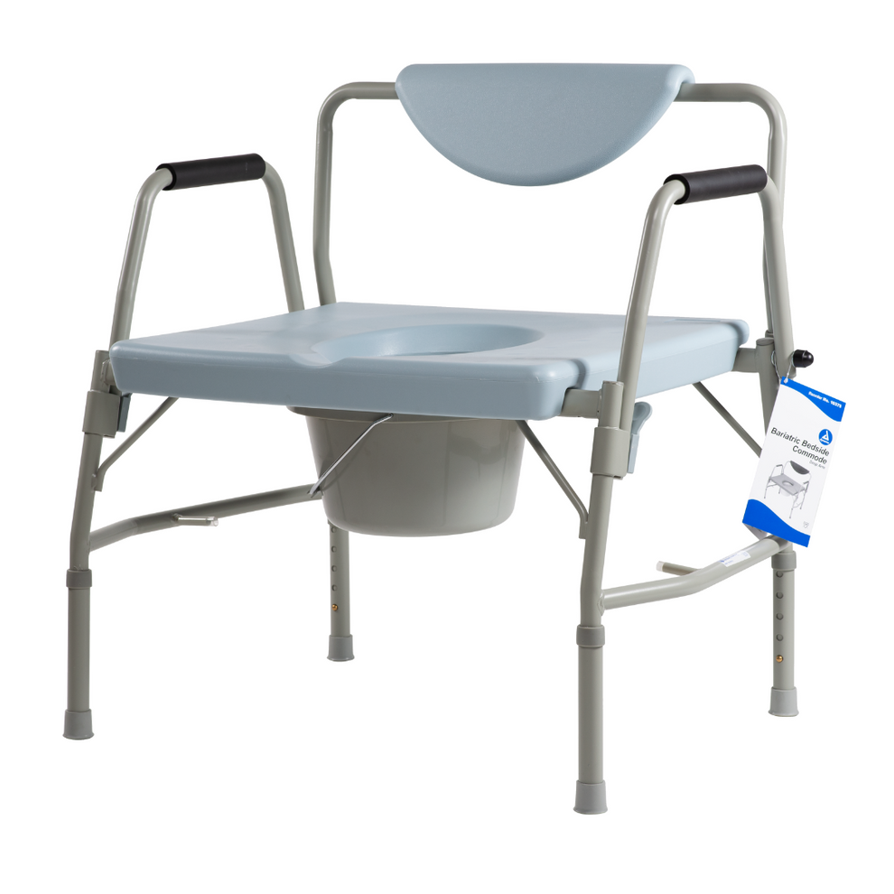 Dynarex Extra Wide Bariatric Drop Arm Bedside Commode - 1,000 lb Cap ...