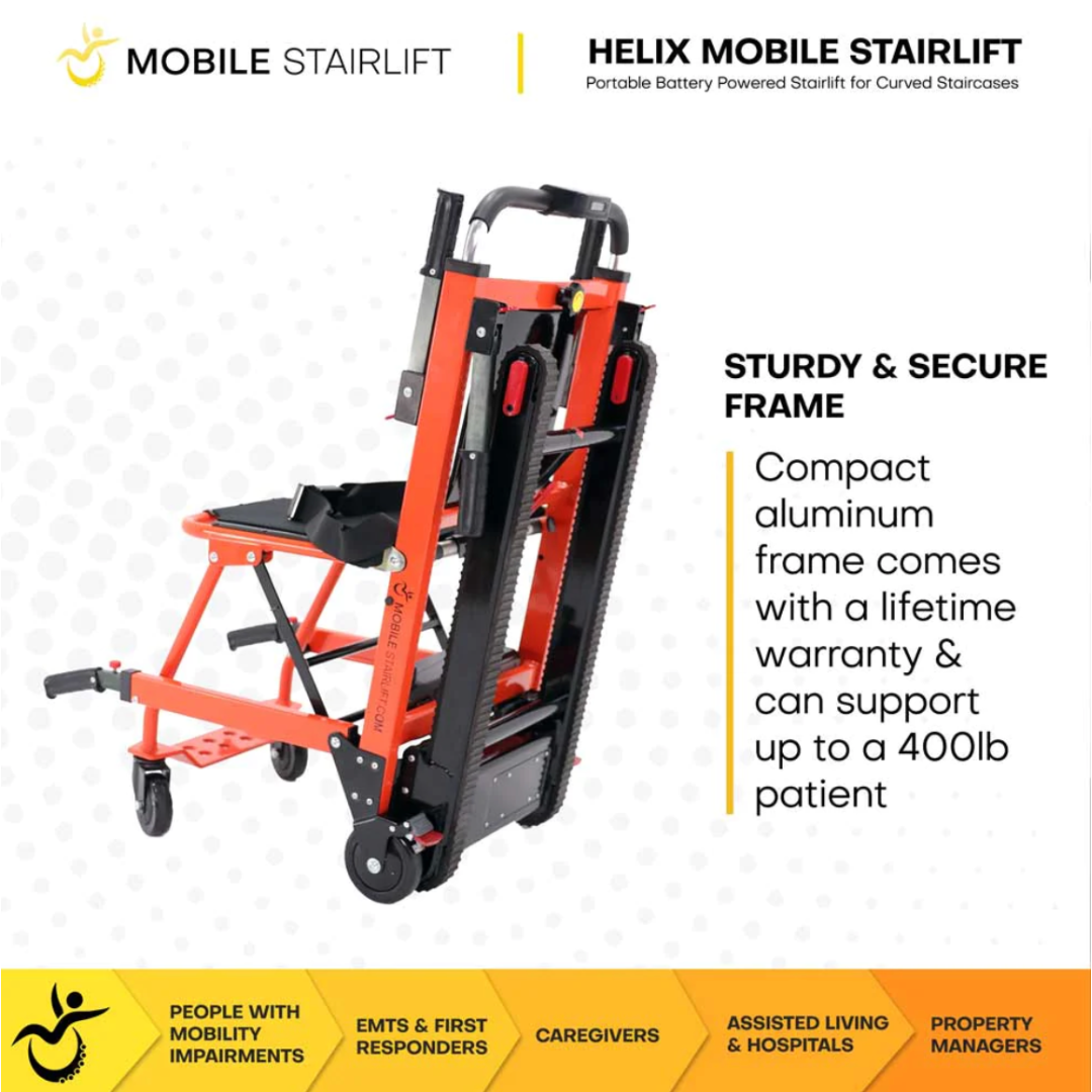 Helix Mobile Stairlift - Portable Stair Wheelchair For Circular Stairs