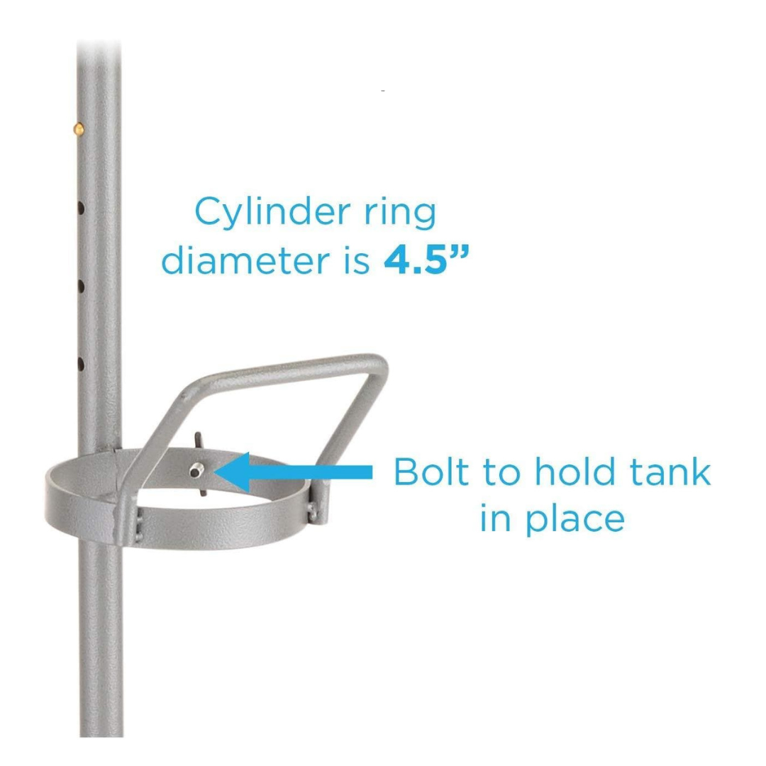Nova Medical Rolling Oxygen Tank Carrier Cart with Tubing Hook