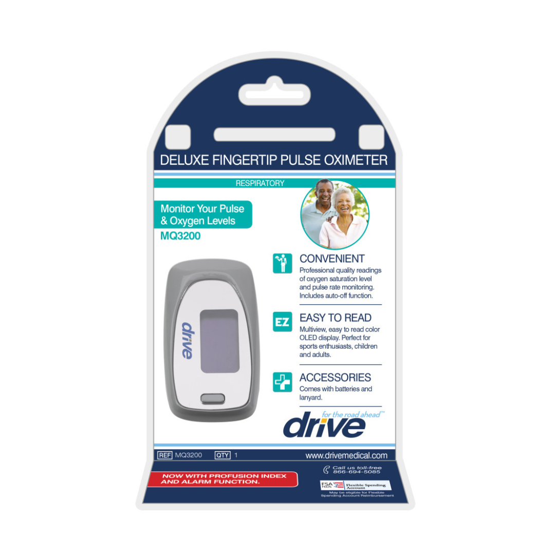 Drive Medical View SpO2 Deluxe Pulse Oximeter - SpO₂ and Pulse Rate