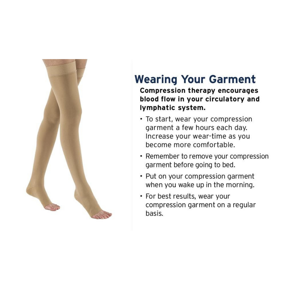 JOBST Relief Thigh High Open Toe Silicone Compression Stockings