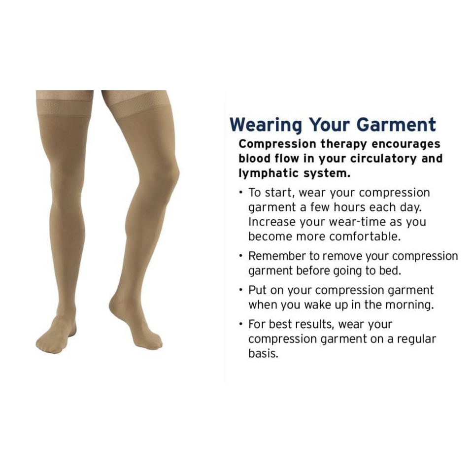 JOBST Relief Thigh High Compression Stockings-Closed Toe, Silicone Dot