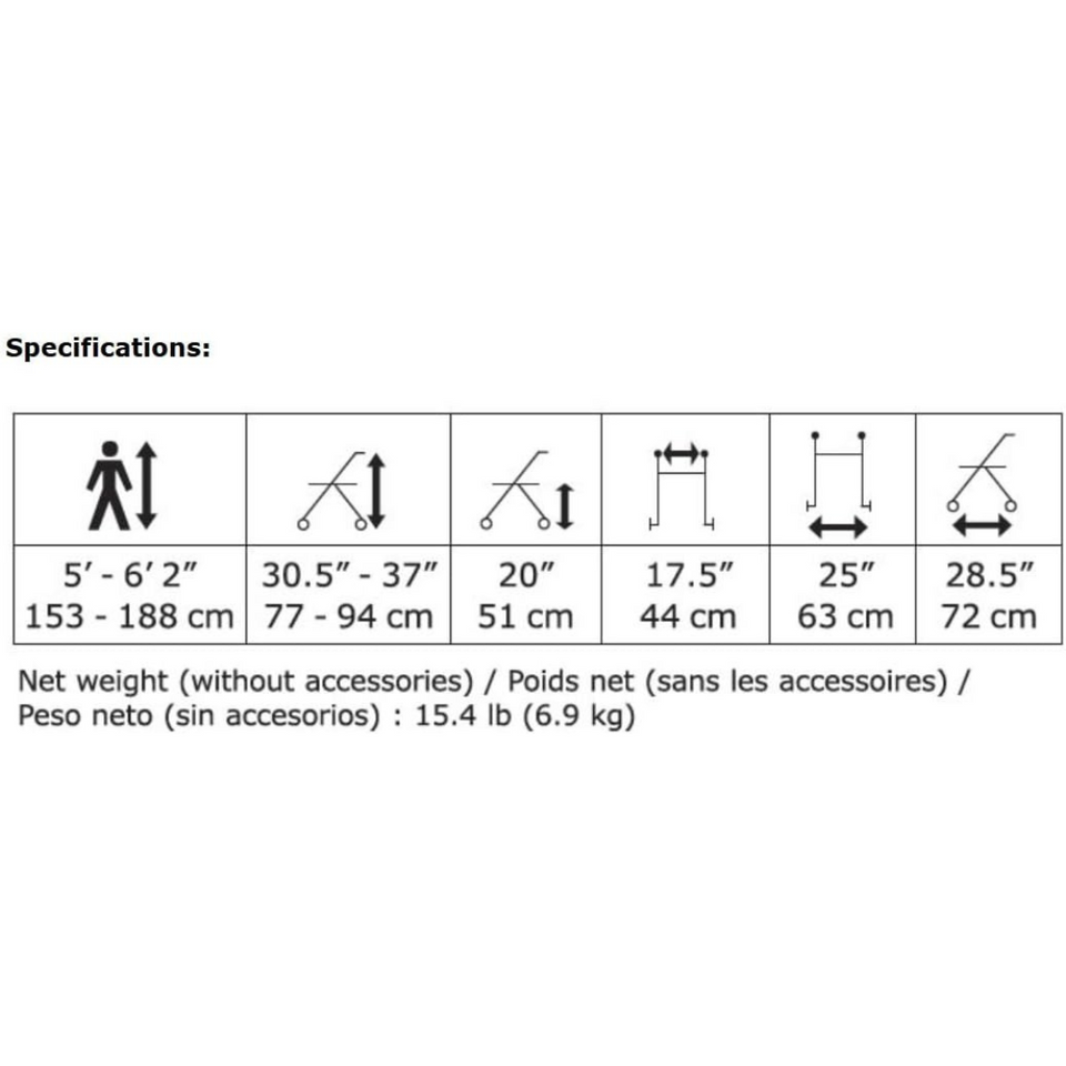 Hugo eXplore Side-Fold Rolling Walker Rollator with Seat