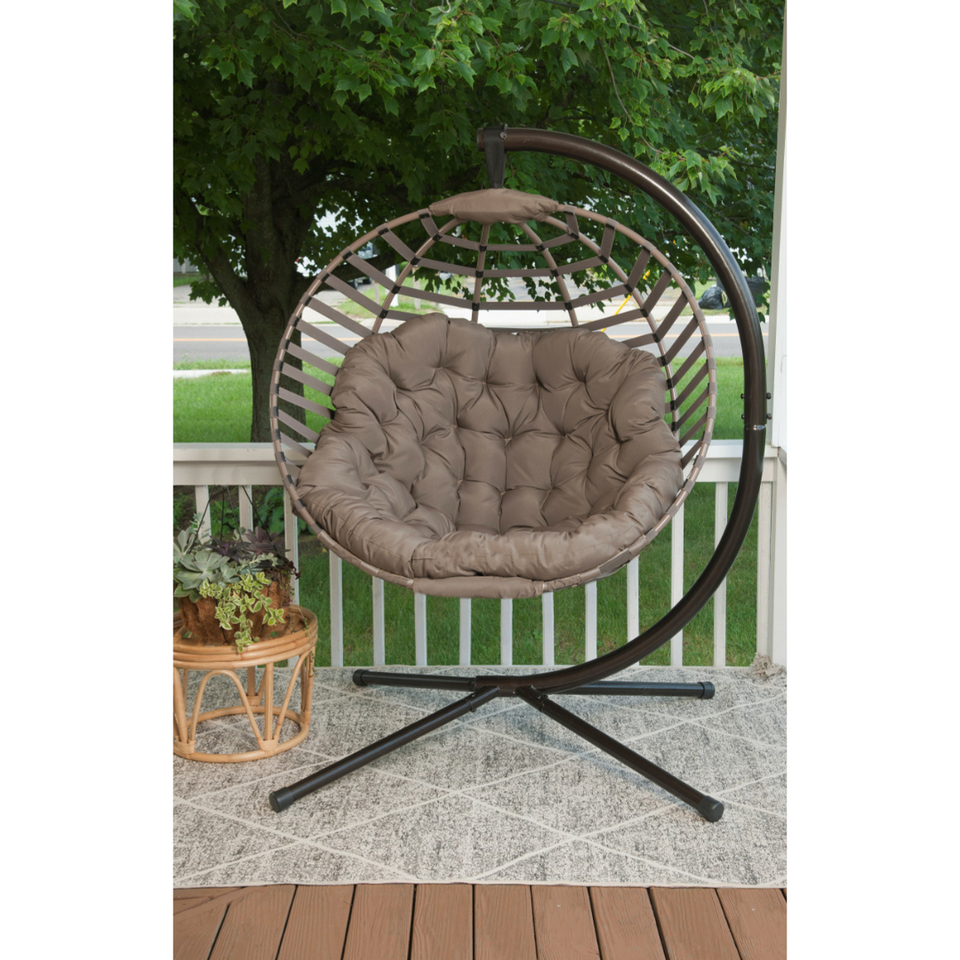 FlowerHouse Ball Hanging Chair with Stand - Indoor/Outdoor - Sand