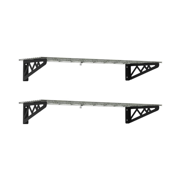 SafeRacks Garage Wall Shelves - 2 Pack Combo Set with 4 Hanging Hooks ...