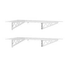 SafeRacks Garage Wall Shelves - 2 Pack Combo Set with 4 Hanging Hooks