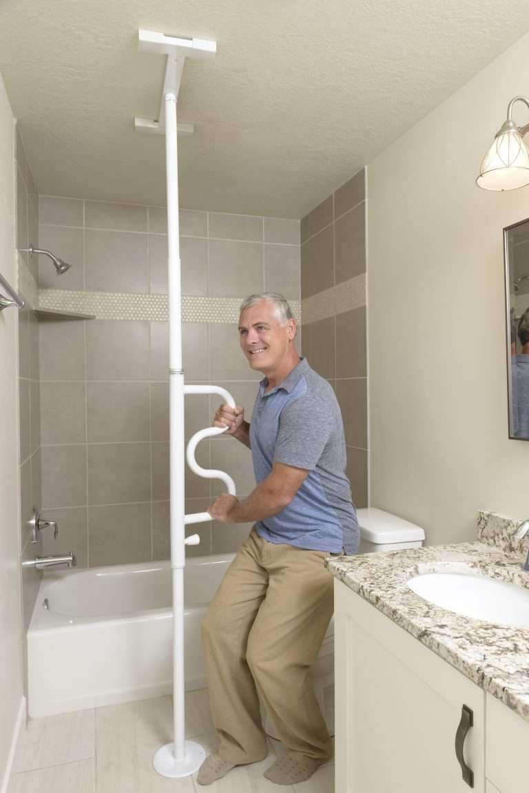 Stander Security Pole & Curve Grab Bar - Household Stand Assist Bar
