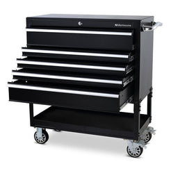 Montezuma Tool Box Rolling 36 Inch Utility Cart with 5 Storage Drawers ...