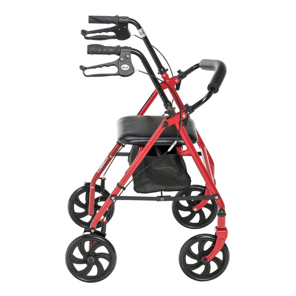 Drive Medical Four Wheel Walker Rollator with Fold Up Removable Back S