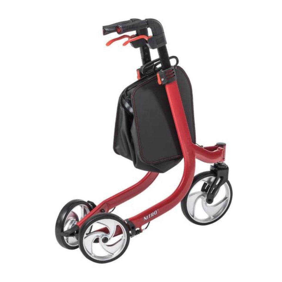 Drive Medical Nitro™ 3-Wheel Folding Rollator - Euro Style Walker