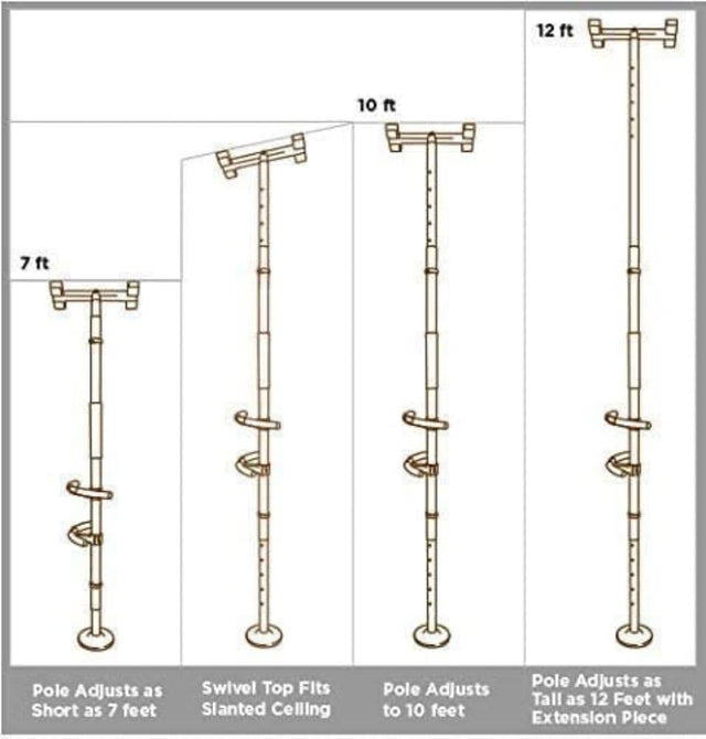 Signature Life Sure Stand Pole Extension - Adds 2 Feet of Extension