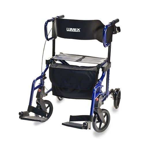Lumex HybridLX Rollator & Transport Chair -Lightweight & Portable