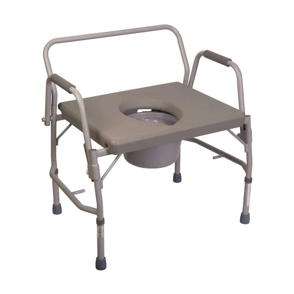 DMI Extra-Wide Bariatric Bedside Commode - 500 Lb Weight Capacity