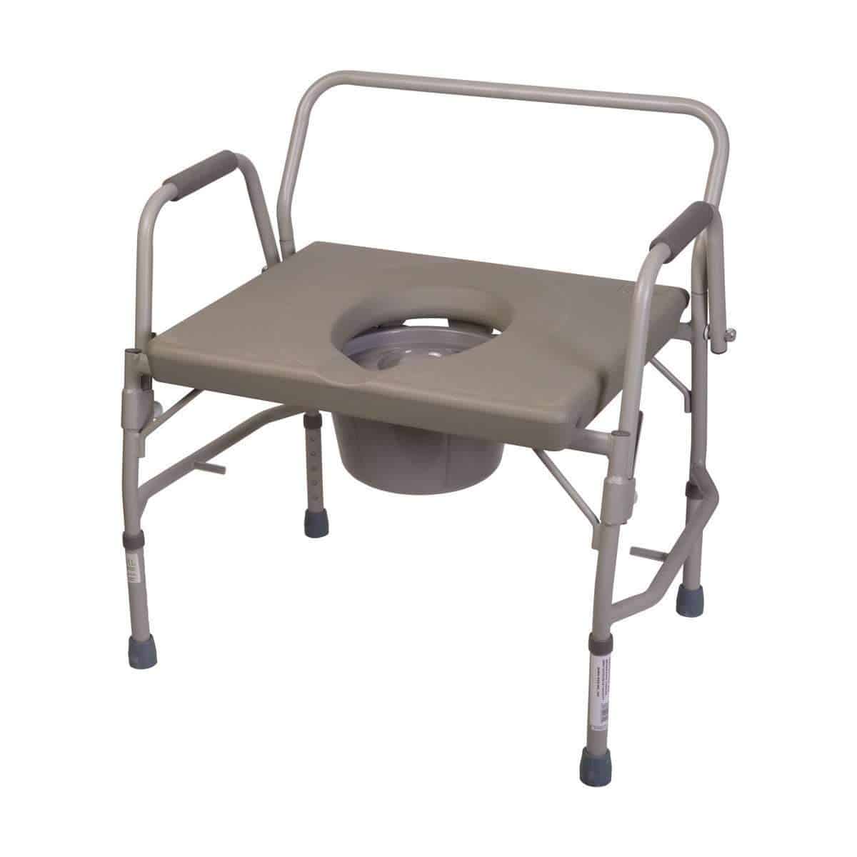 DMI Extra-Wide Bariatric Bedside Commode - 500 Lb Weight Capacity