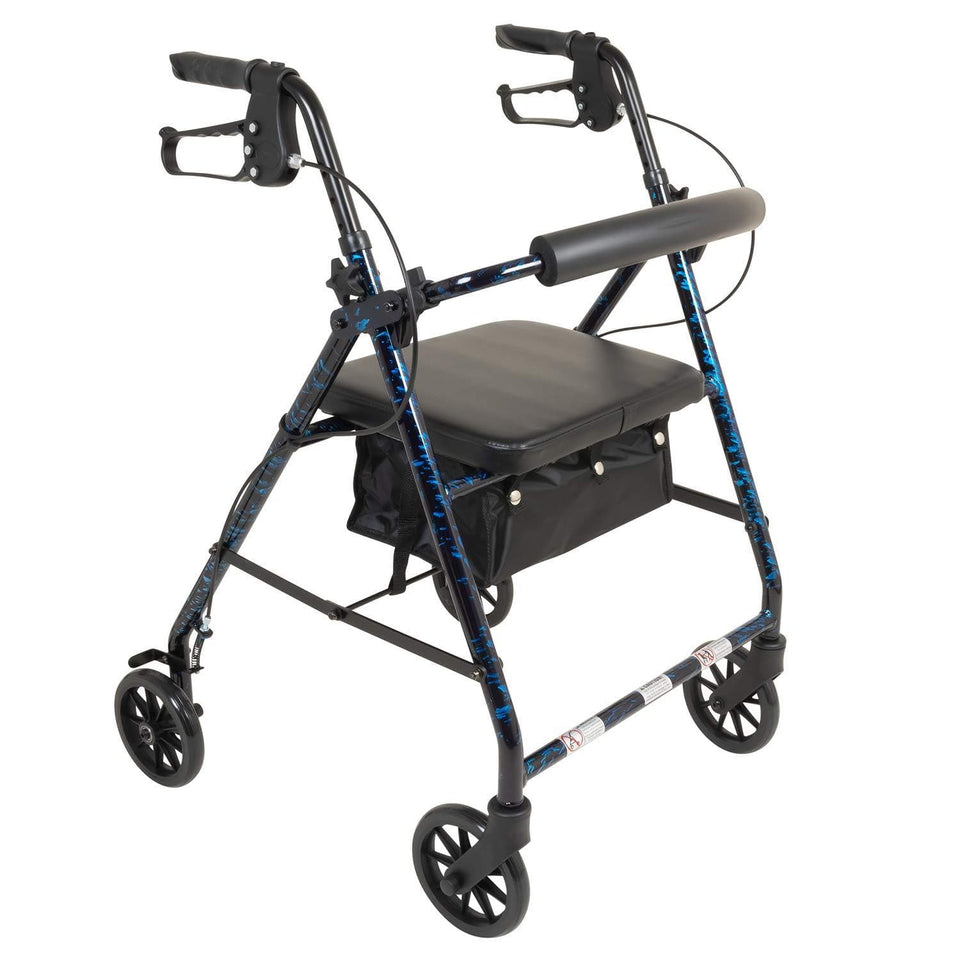ProBasics Aluminum Rollator Rolling Walker with Seat & 6-inch Wheels