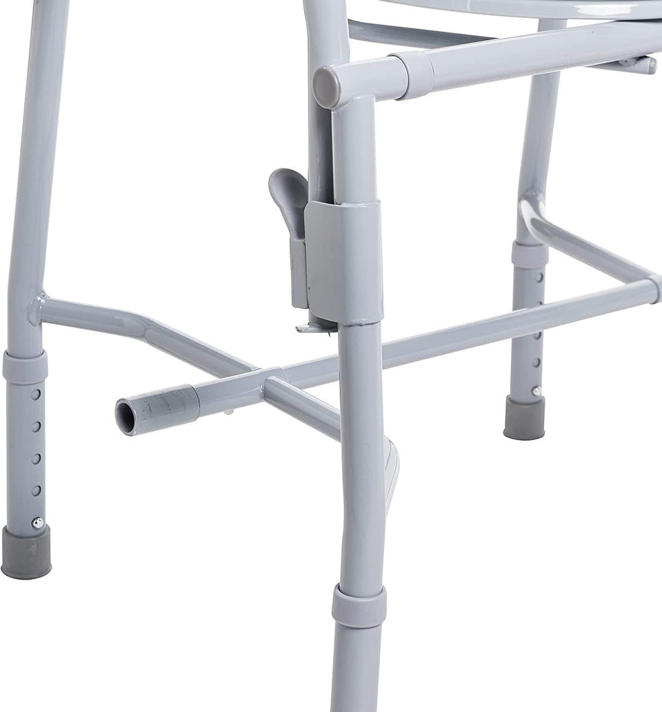 Drive Medical Steel Drop Arm Bedside Commode with Padded Arms