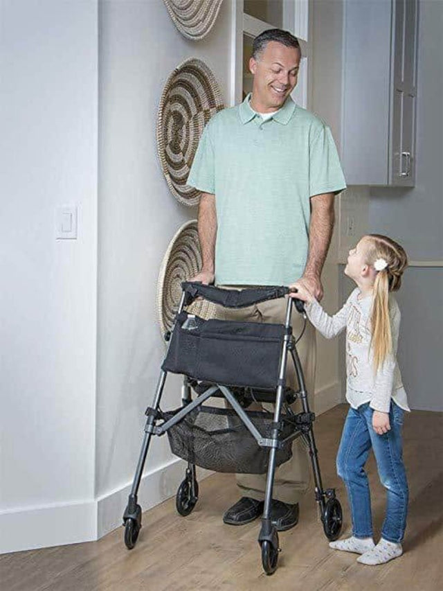 Stander EZ Fold-N-Go Rollator – Deluxe Lightweight Folding Walkers