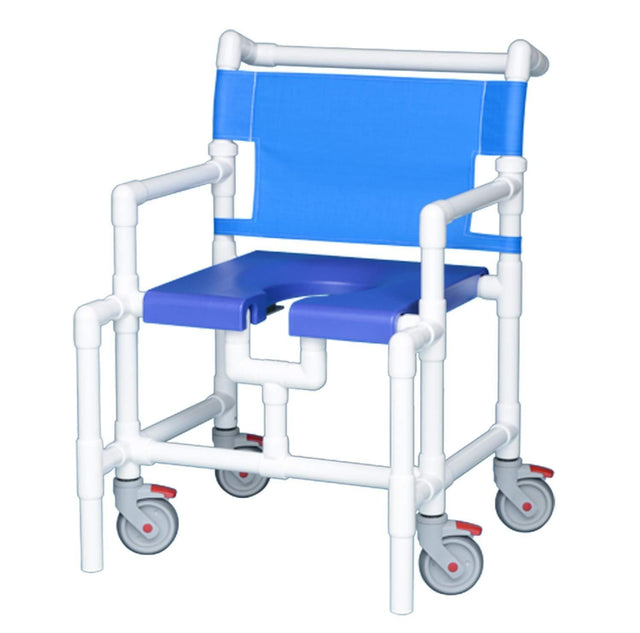 IPU Over-Size PVC Bariatric Rolling Shower Chair with Commode Opening