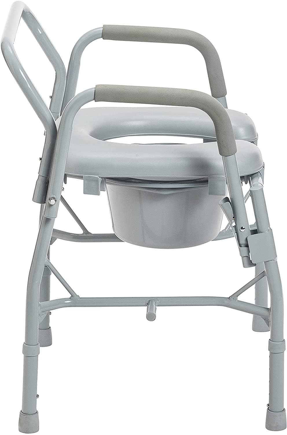 Drive Medical Deluxe Steel Drop-Arm Commode with Padded Seat