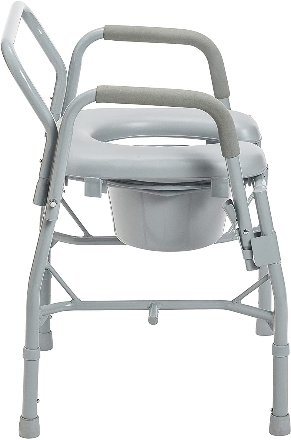 Drive Medical Deluxe Steel Drop-Arm Commode with Padded Seat