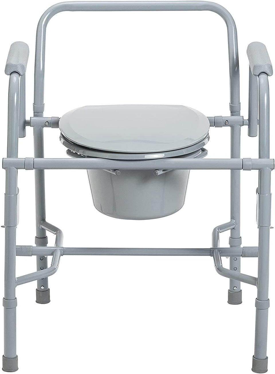 Drive Medical Steel Drop Arm Bedside Commode with Padded Arms