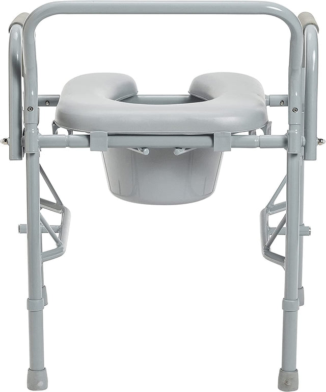 Drive Medical Deluxe Steel Drop-Arm Commode with Padded Seat