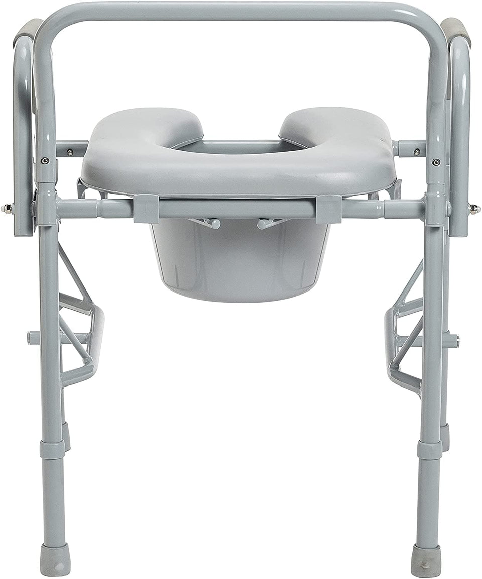 Drive Medical Deluxe Steel Drop-Arm Commode with Padded Seat