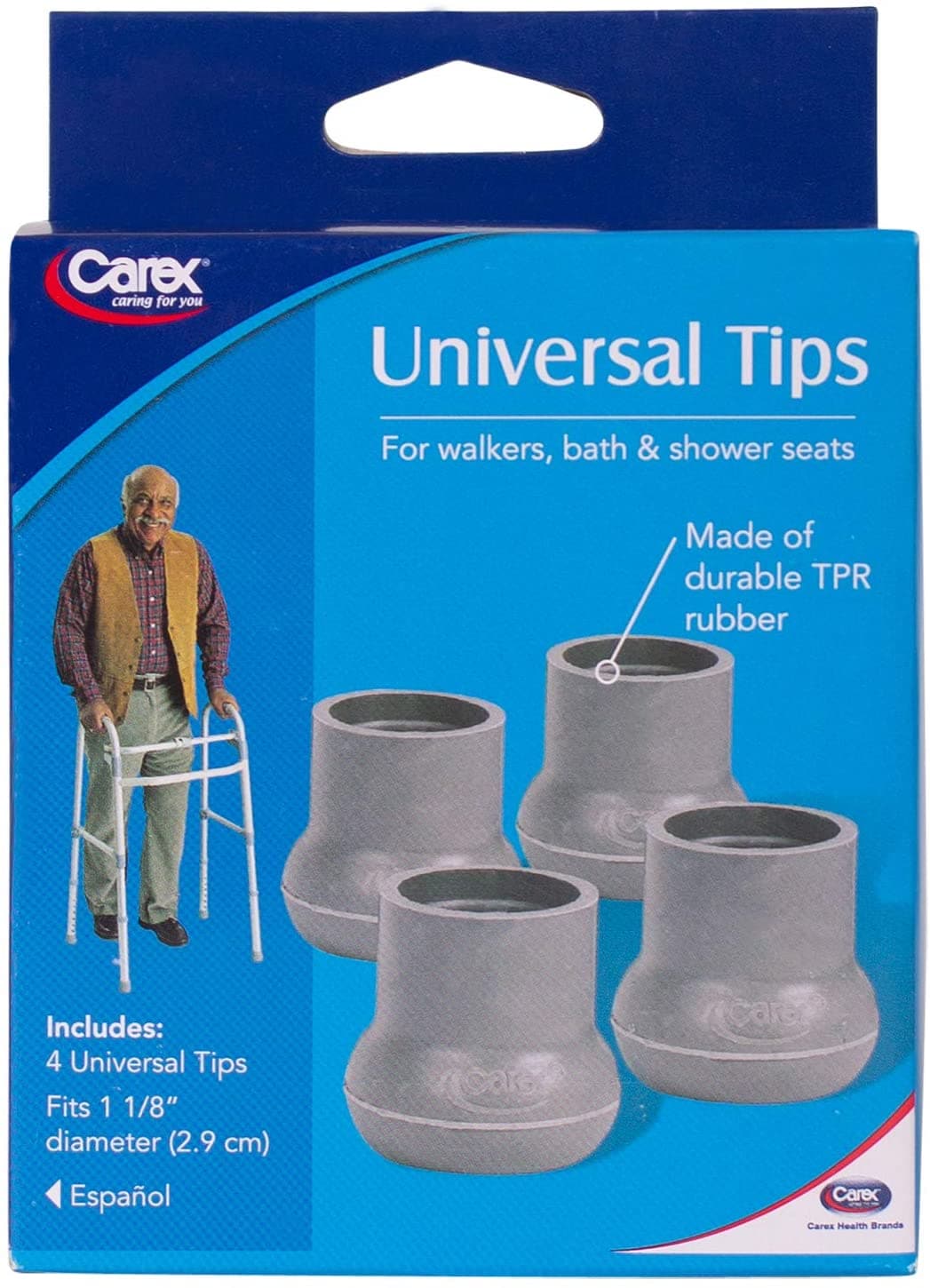 Carex Walker and Bath Bench Tips - Fits 1 1/8-Inch Tubing