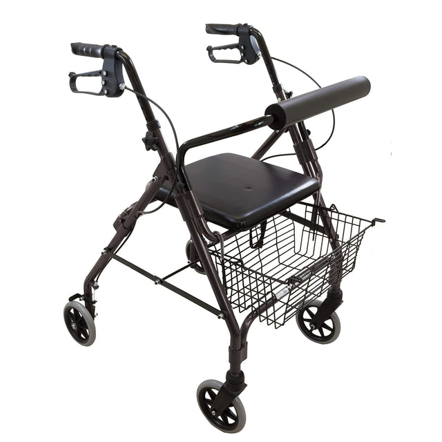 ProBasics Aluminum Rollator Rolling Walker with Seat & 6-inch Wheels