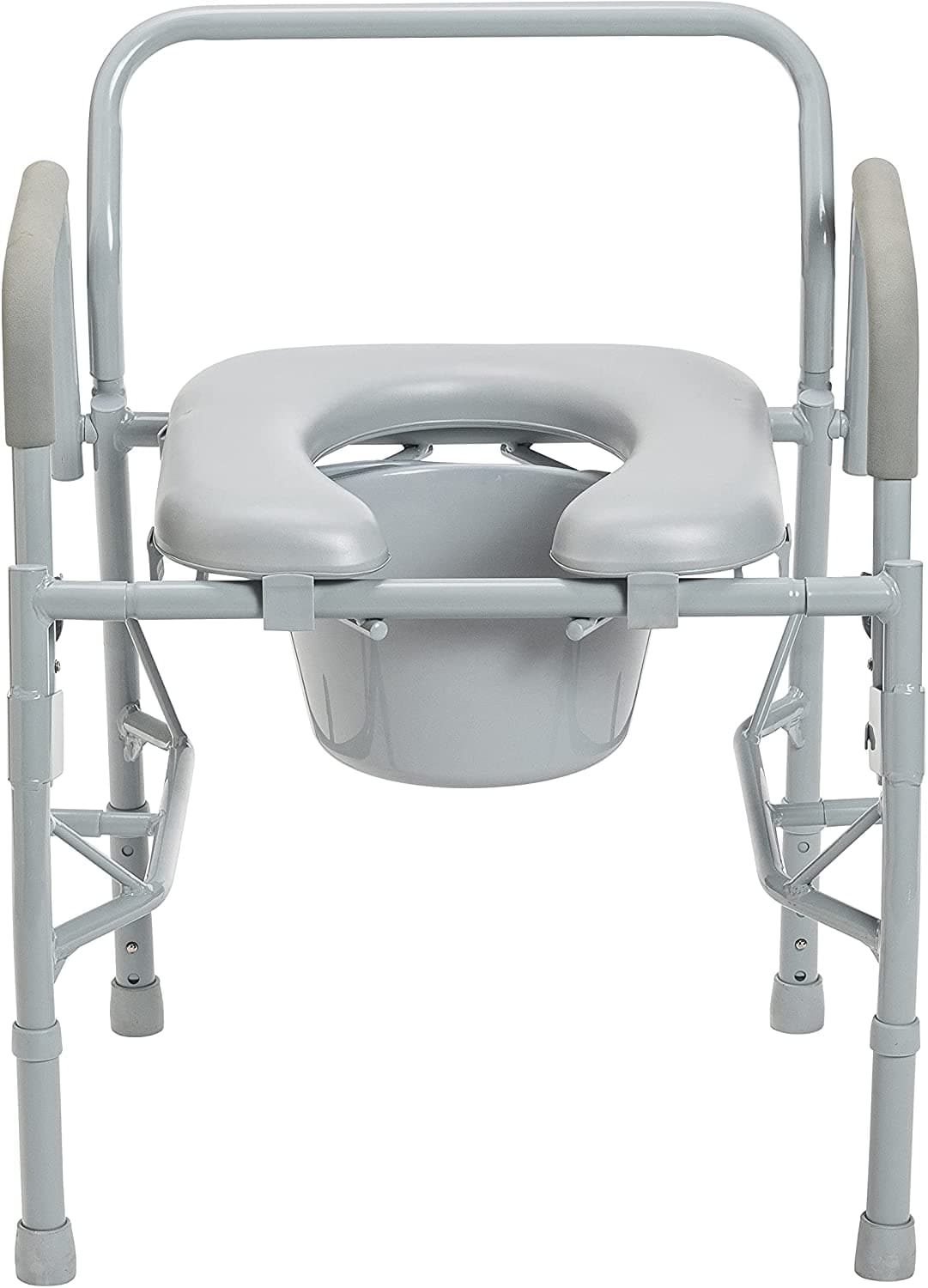 Drive Medical Deluxe Steel Drop-Arm Commode with Padded Seat