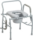 Drive Medical Deluxe Steel Drop-Arm Commode with Padded Seat