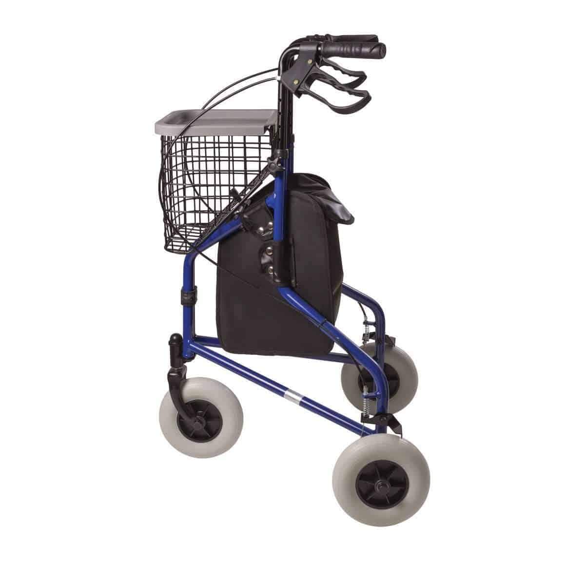 DMI 3-Wheel Folding Lightweight Aluminum Rollator Walker - Royal Blue