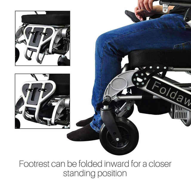 Foldawheel Electric Lightweight Folding Power Chair-Long Range Battery