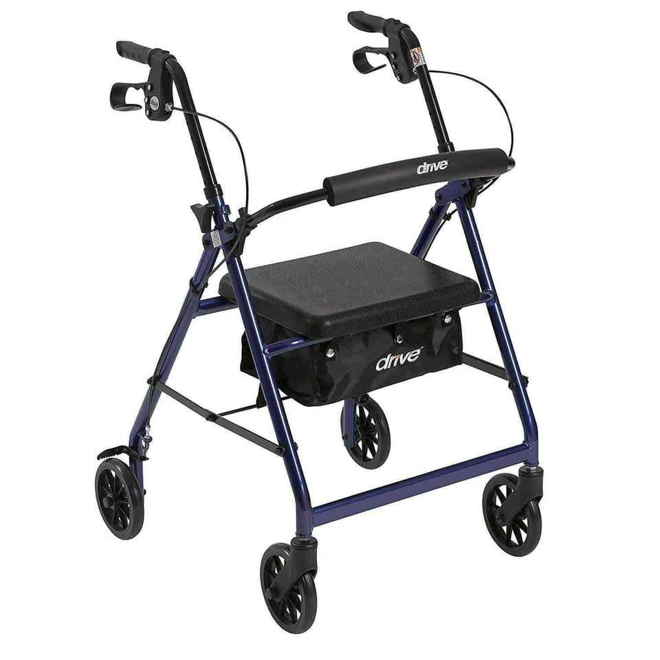 Drive Medical Rollator Rolling Walker with 6" Wheels, Fold Up Removabl
