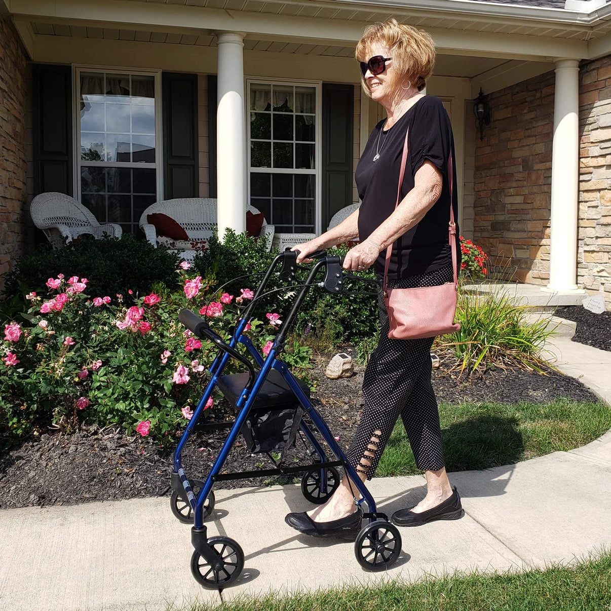 ProBasics Aluminum Rollator Rolling Walker with Seat & 6-inch Wheels ...
