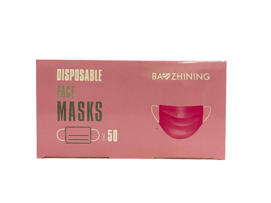 MaskWise Pink Disposable Protective 3Ply Face Masks - Box of 50