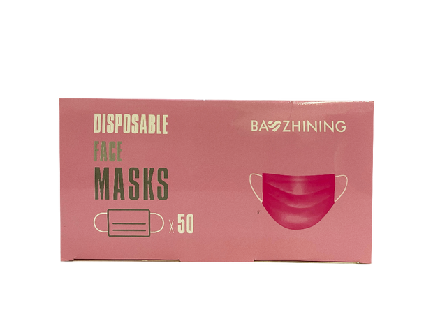 MaskWise Pink Disposable Protective 3Ply Face Masks - Box of 50