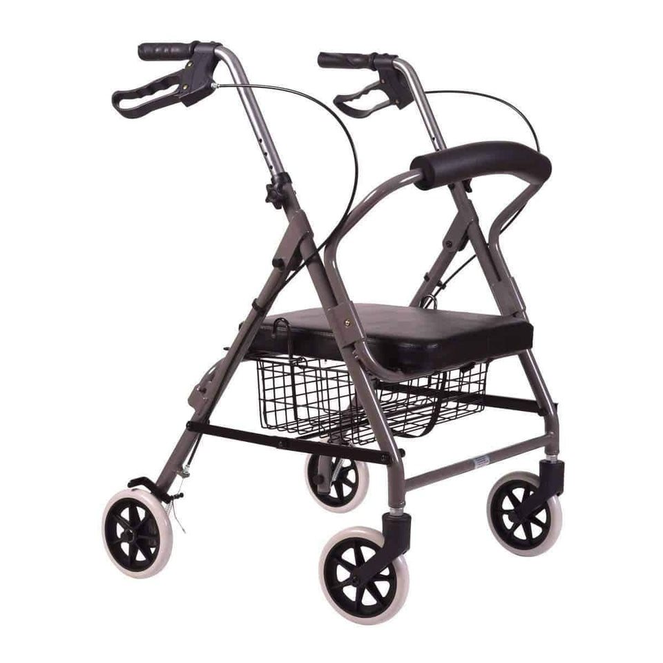 DMI Ultra Lightweight Folding Aluminum Hemi Rollators w/ Seat & Basket