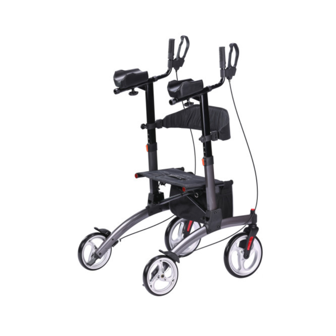 Drive Medical Elevate Folding Upright Rolling Walker Rollator