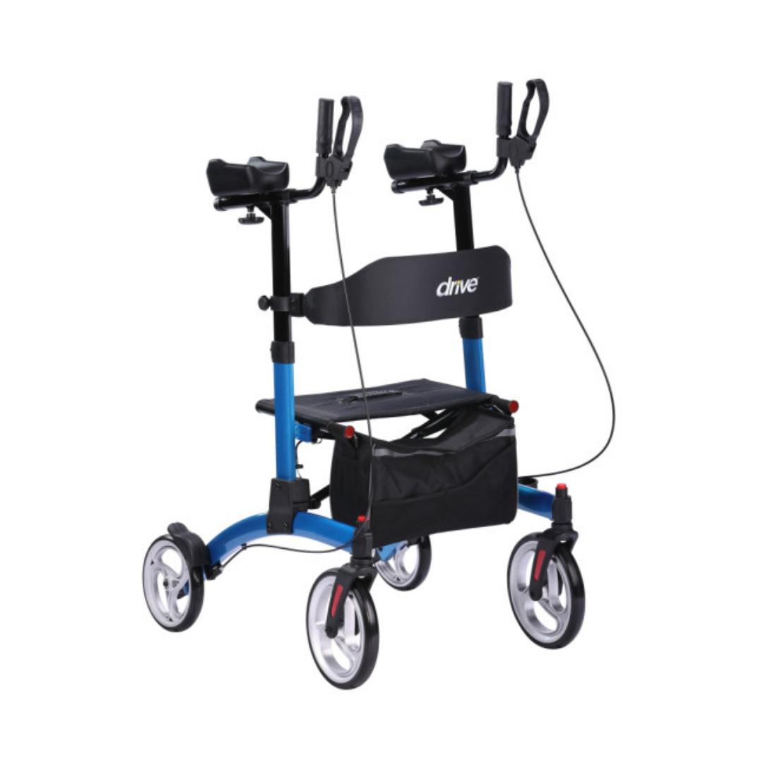Drive Medical Elevate Folding Upright Rolling Walker Rollator