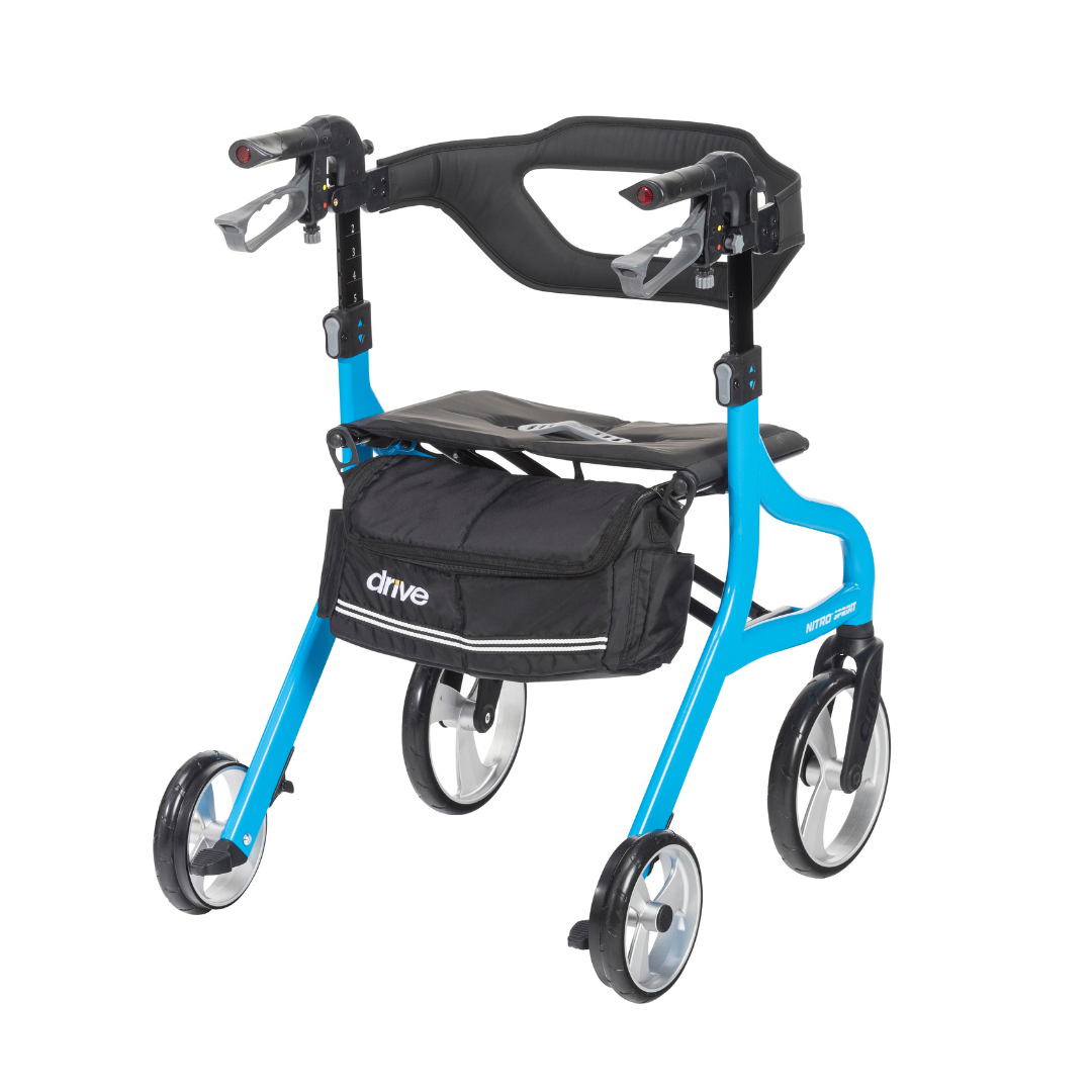 Drive Medical Nitro Sprint Rollator Euro Style Rolling Walker