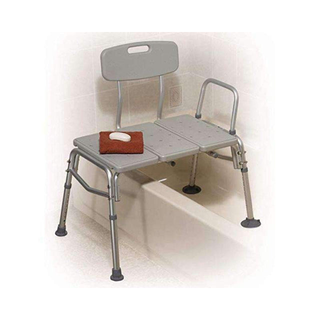 Drive Medical Plastic Tub Transfer Bench with Adjustable Backrest