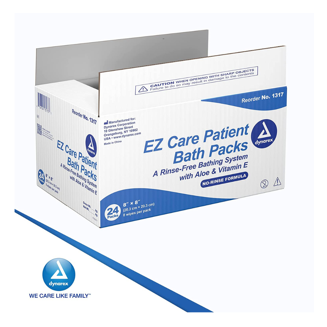 Dynarex EZ Care Patient Bath Packs - No Rinse Cleansing Washcloths