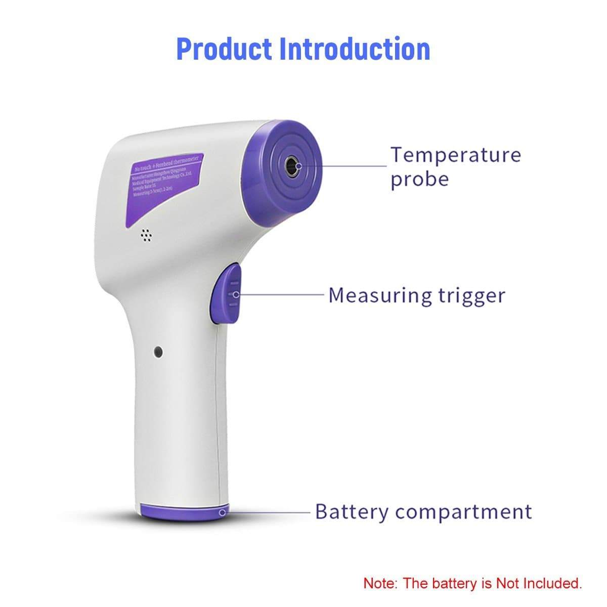 No Touch Infrared Digital Forehead/Surface Thermometer -1 Sec Response